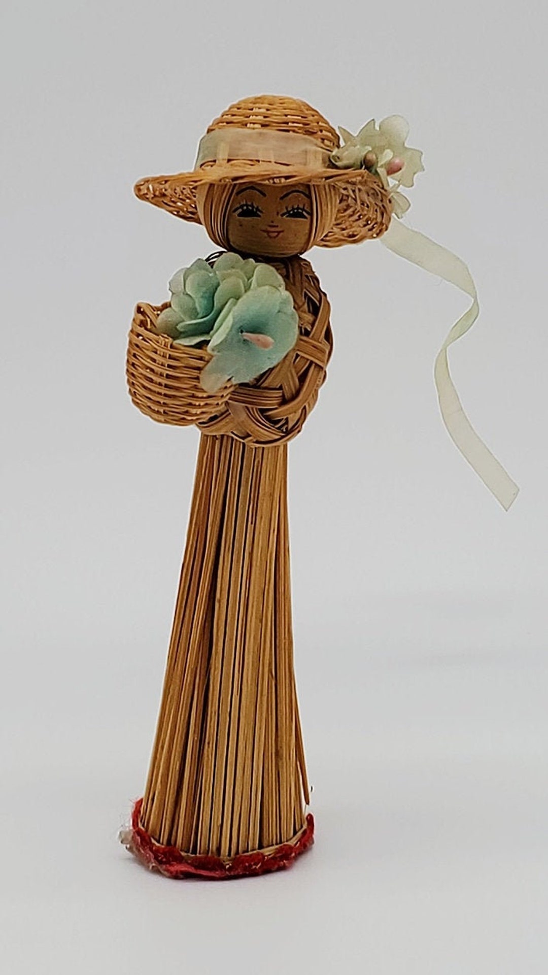 Vintage Handmade Straw Lady Figurine - Vintage Collectible - Vintage ...