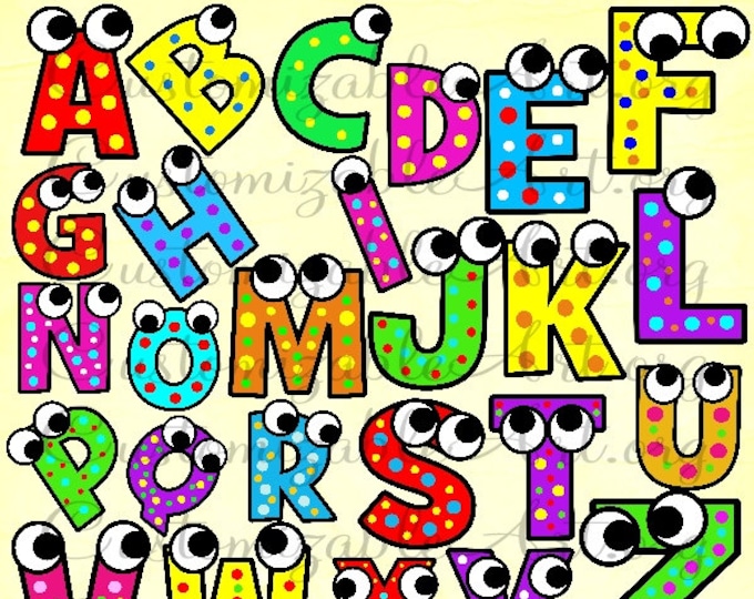 Alphabet Clipart Digital Alphabet Clip Art Images Upper Case - Etsy
