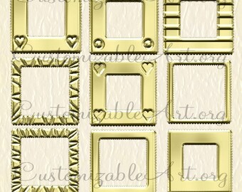 Patriotic Frame Clipart Digital 4th of July Border Frame July | Etsy