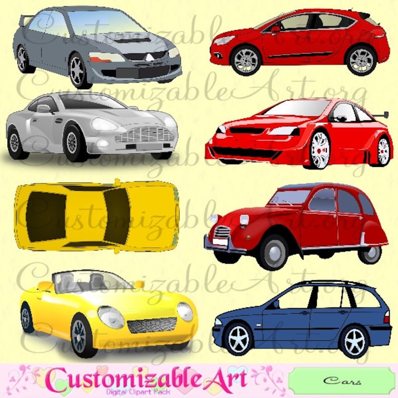 Car Clipart Digital Car Clip Art Vehicle Sports Car Convertible Red ...