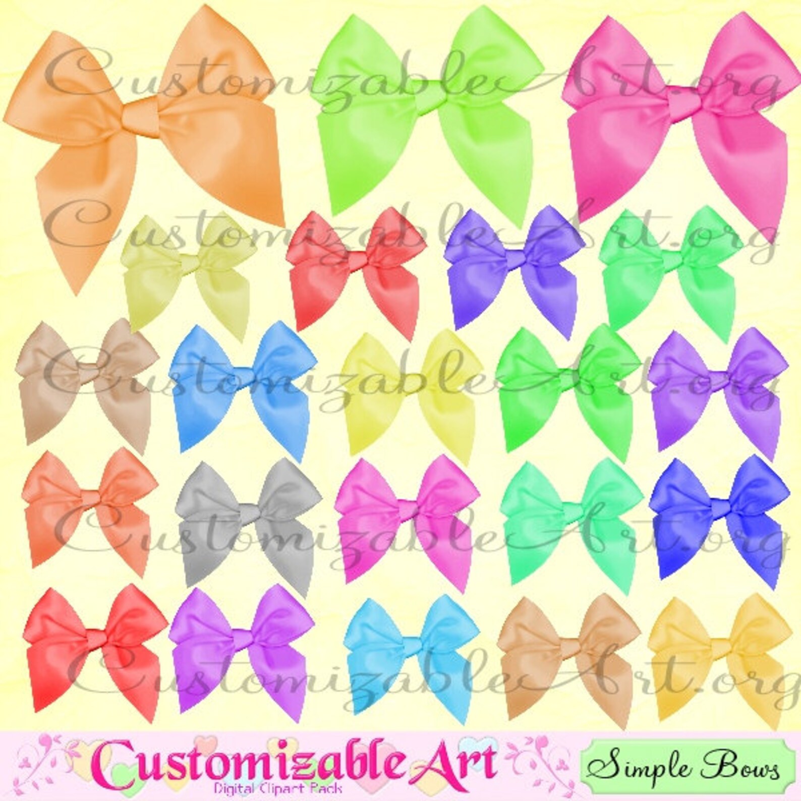 Bow Clipart Bow Clip Art Bow Digital Images Colorful Bow Printables ...
