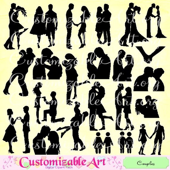 Couple Clipart Digital Couples Clip Art Printable Images | Etsy
