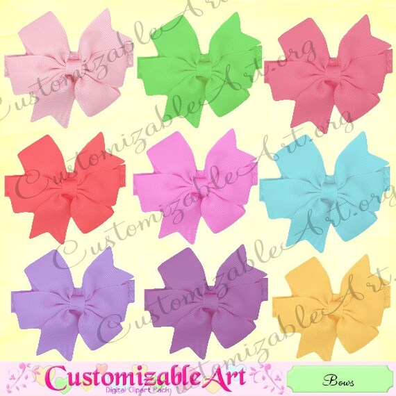 Bow Clipart Bow Clip Art Bow Digital Images Scrapbook Puffy | Etsy