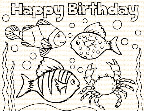 Fish Coloring Page Printable Under the Sea Coloring Sheet Digital Fish ...