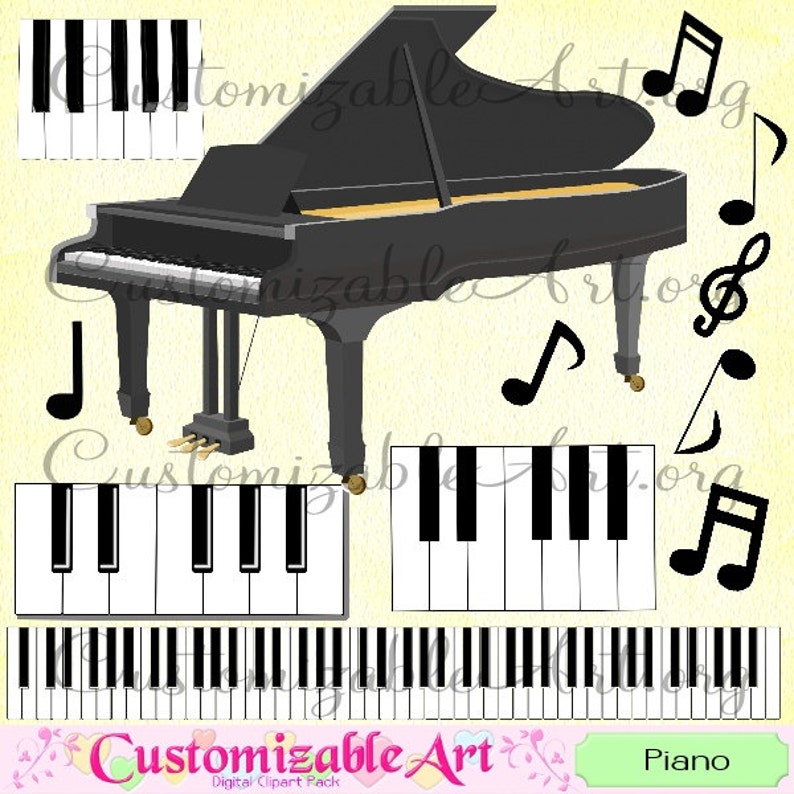 Piano Clipart Digital Pianos Clip Art Keyboards Musical Keys Notes ...