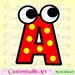 Alphabet Clipart Digital Alphabet Clip Art Images Upper Case Letters of ...