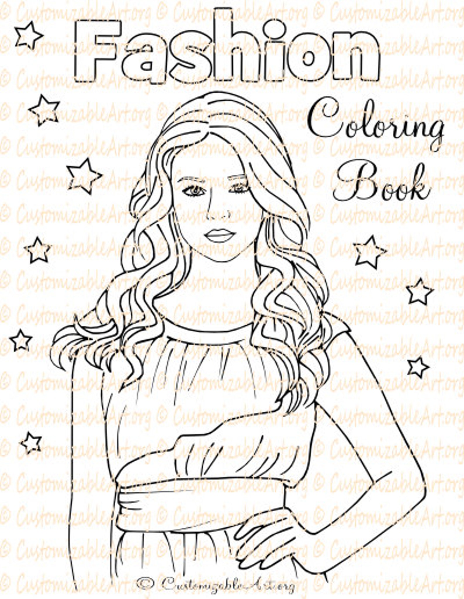 Fashion Coloring Book Printable Fashion Book Girl Women Coloring Pages ...