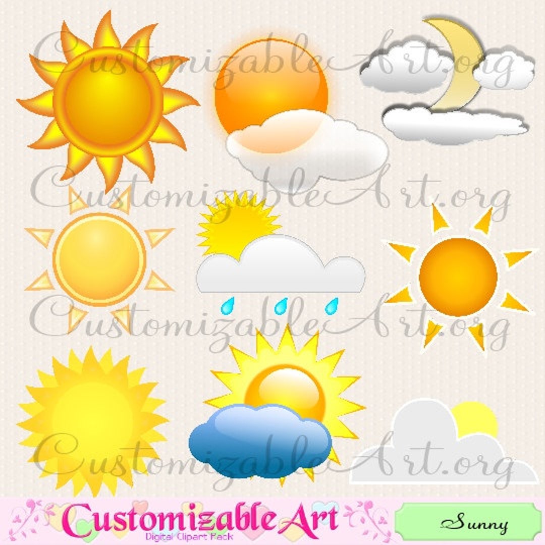 Weather Clipart Digital Sunny Sun Clipart Nice Weather Clipart ...