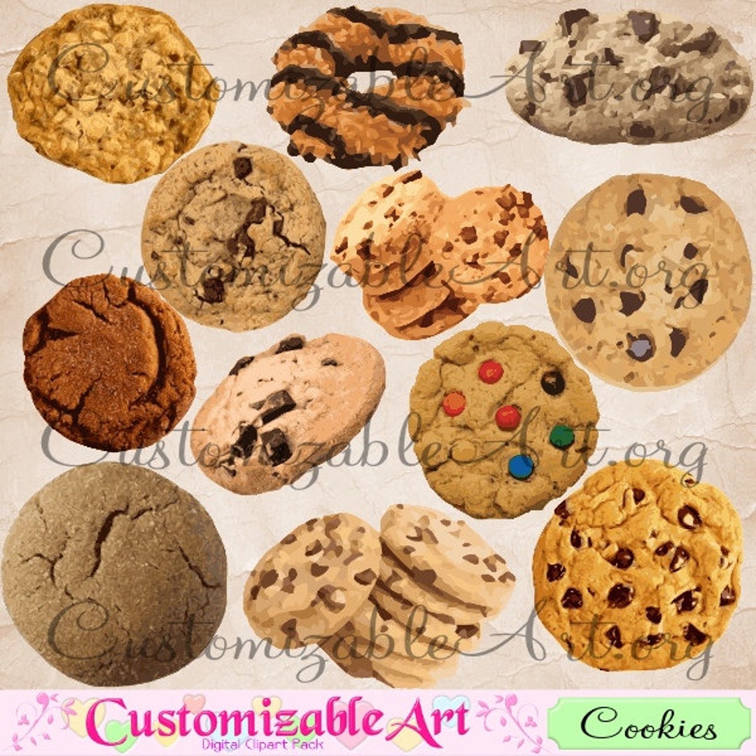 Cookies Clipart Digital Cookie Clip Art Sweets Desserts Clipart Single ...