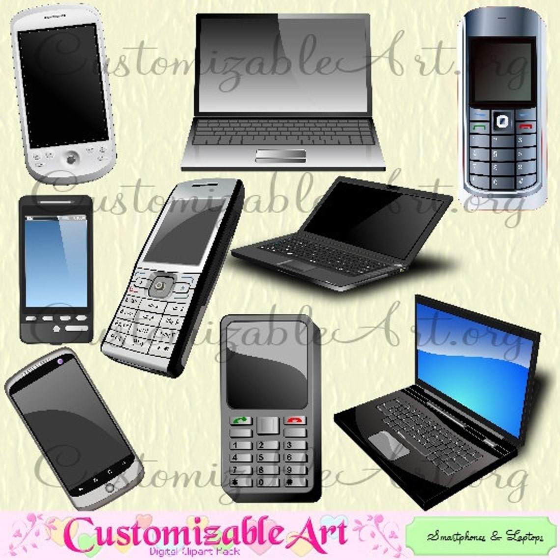 Smartphone Clipart Digital Smart Phones Clip Art Laptop Computer ...
