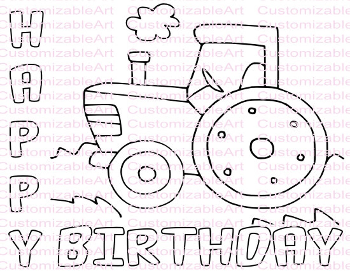 Tractor Party Favor Tractor Coloring Page Tractor Party Printables ...