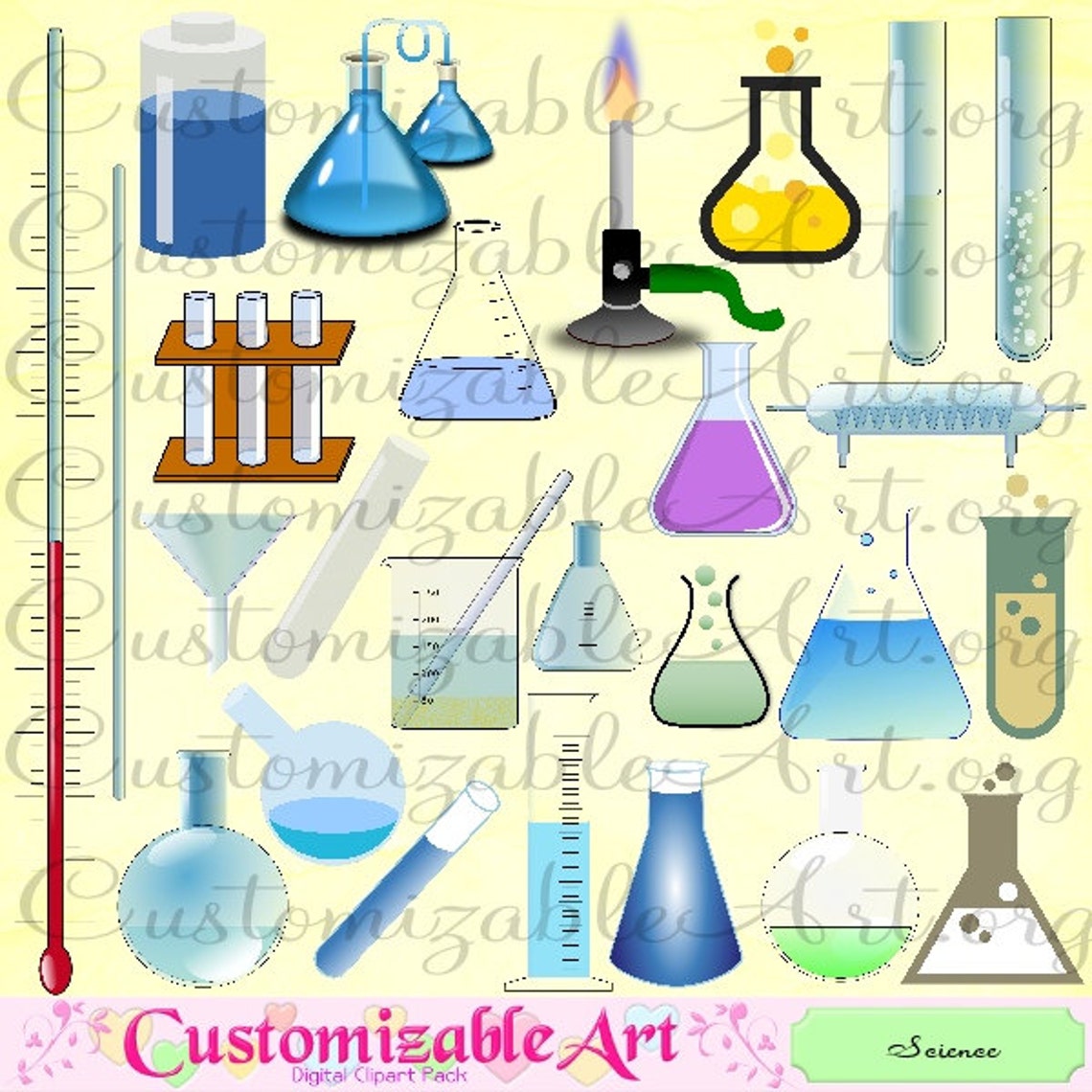 Science Clipart Digital Science Clip Art Chemistry Set Kit Clipart ...