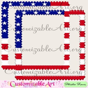 Patriotic Frame Clipart Digital 4th of July Border Frame July 4th Frame ...