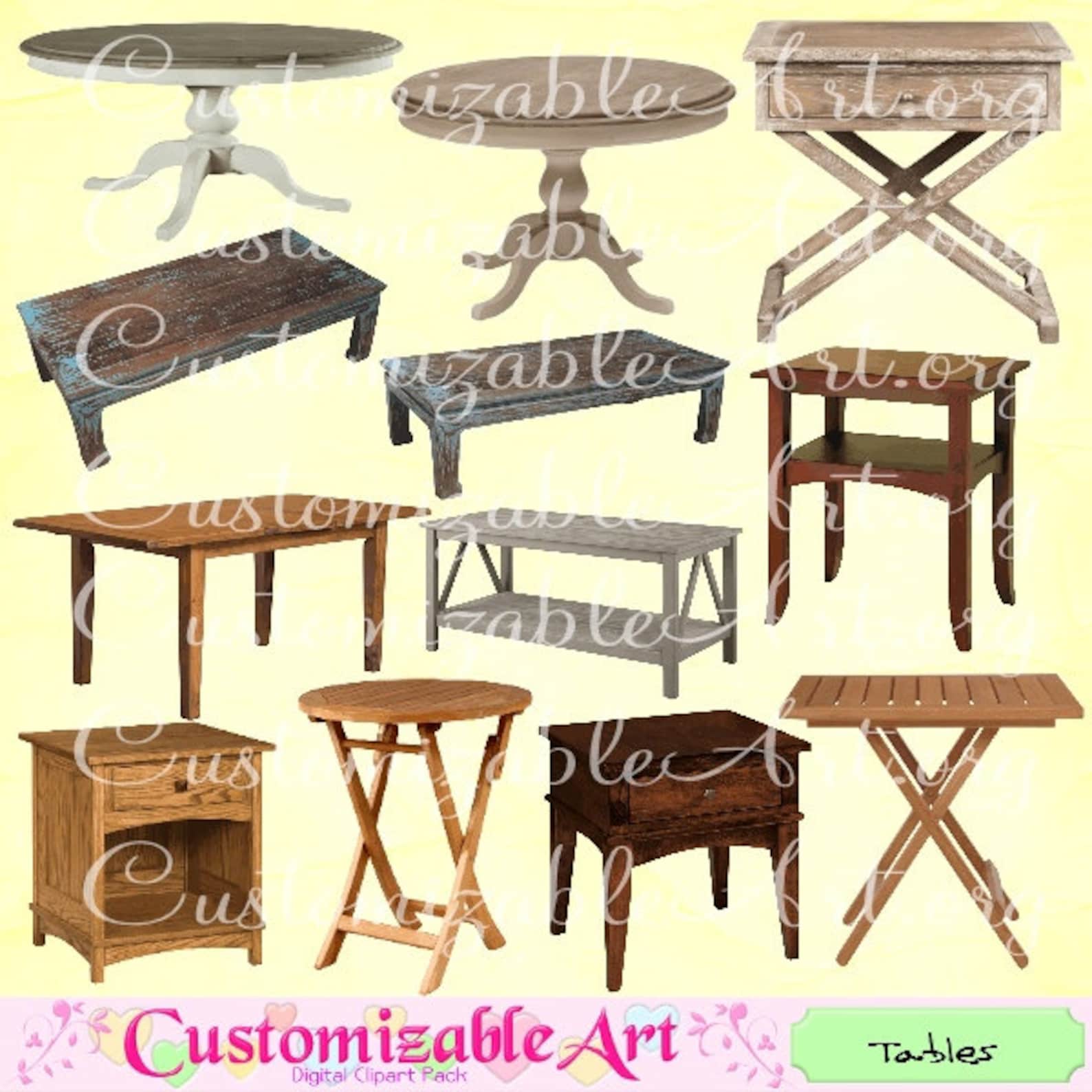 Table Clipart Digital Table Clip Art Picnic Table Clipart Office Table ...