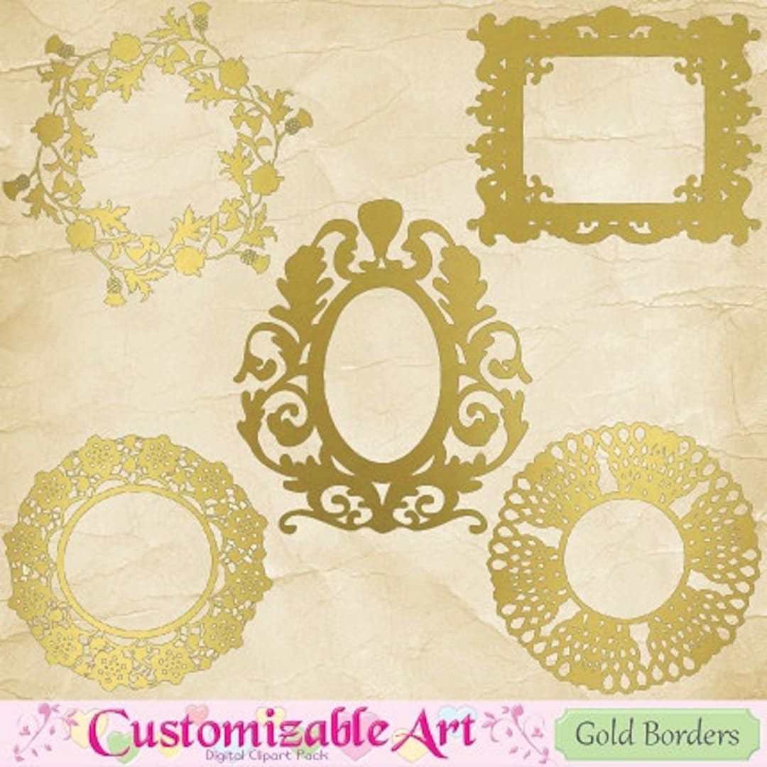 Gold Frames Clipart Gold Border Clipart Gold Frame Clipart Printable ...
