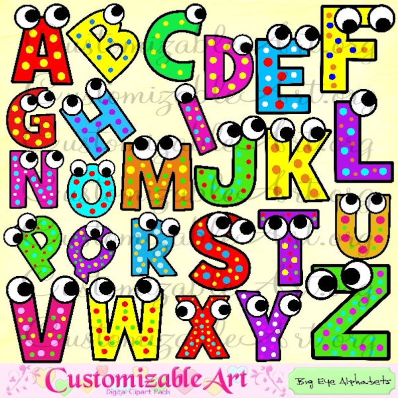 Alphabet Clipart Digital Alphabet Clip Art Images Upper Case Letters of ...