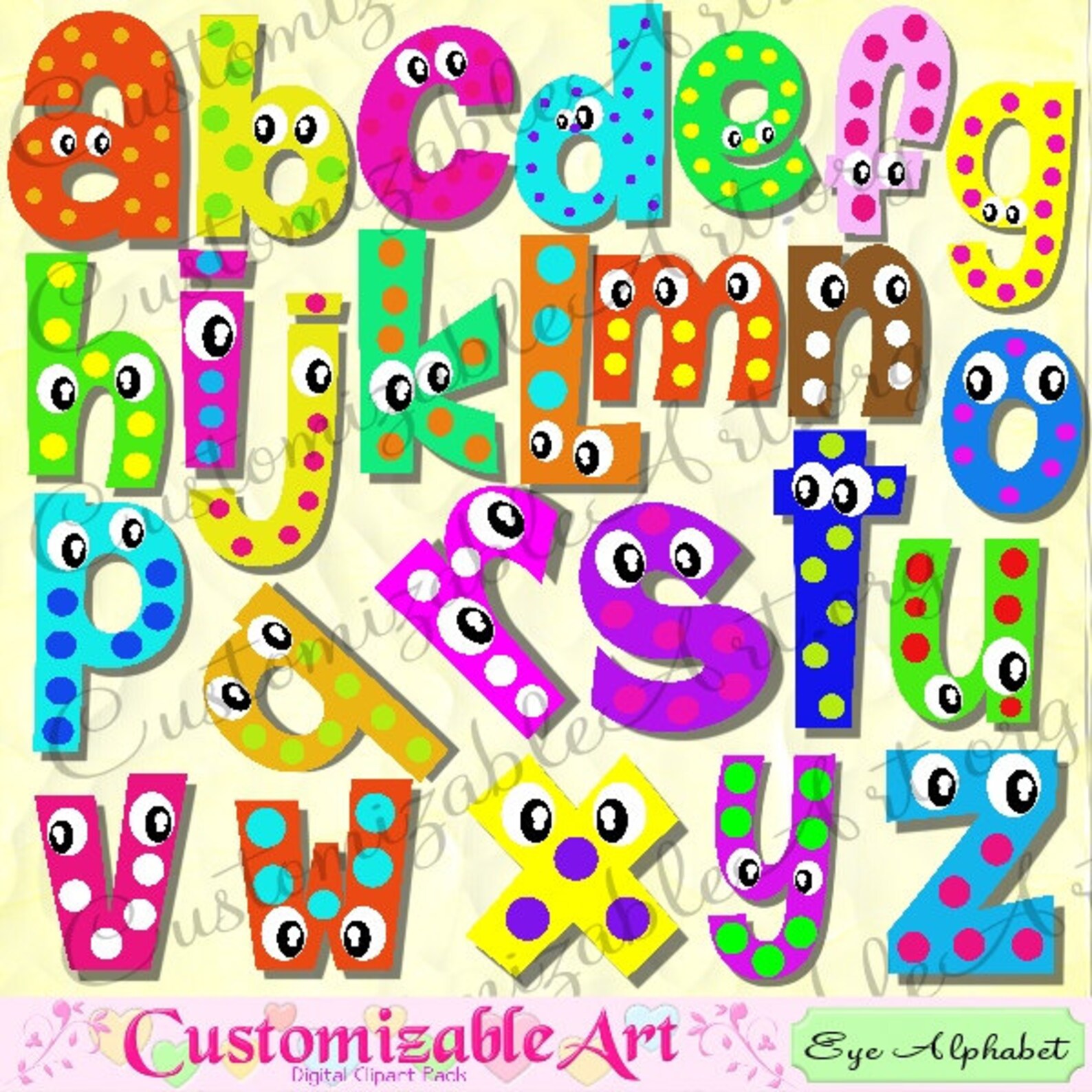 Digital Fun Alphabets Clipart Cute Digital Letters of the Alphabet Clip ...