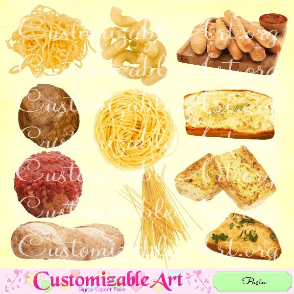 Pasta Clipart Italian Food Clipart Spaghetti Elbow Macaroni Garlic ...