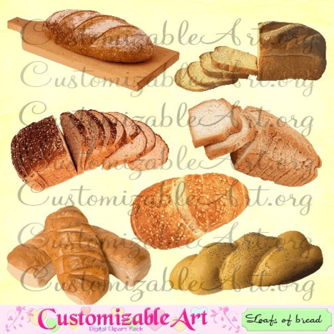 Bread Clipart Digital Bread Clip Art Loafs of Bread French Bread Images ...