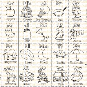 Alphabet Coloring Book Printable Alphabet Coloring Pages Sheets Digital ...