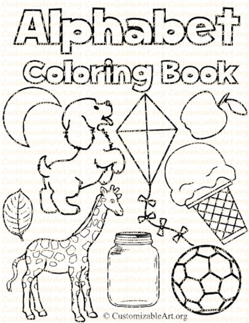 Alphabet Coloring Book Printable Alphabet Coloring Pages Sheets Digital ...