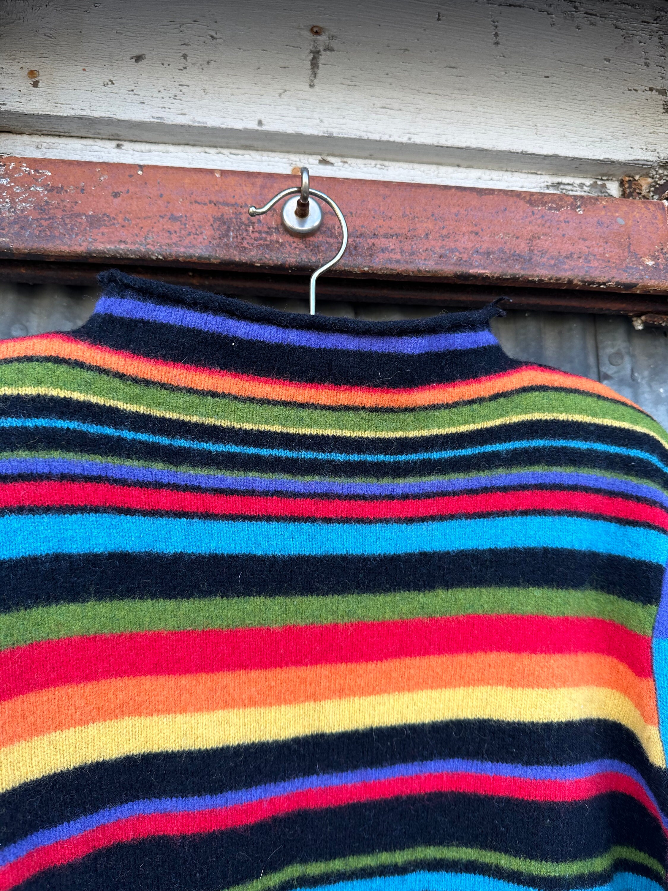 Vintage 2000s RAINBOW Stripe Sweater Size XL / Vintage Wool Sweater - Etsy
