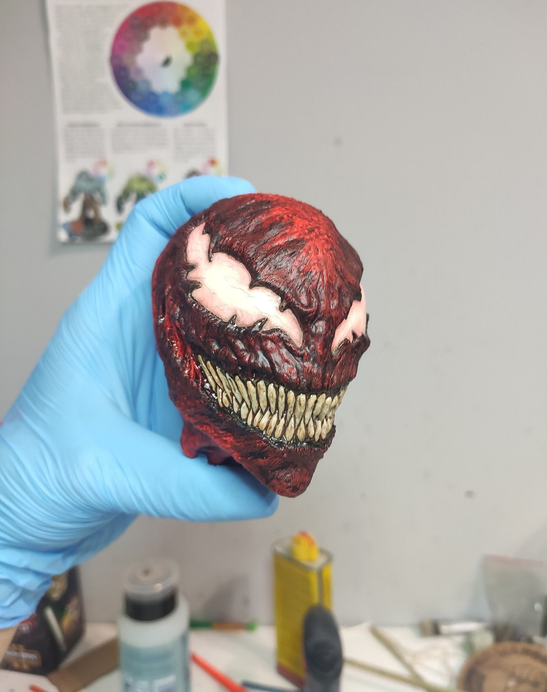 Carnage Head Inspired Dc Comics, Marvel, Magnet, Resin, Sculpture ...