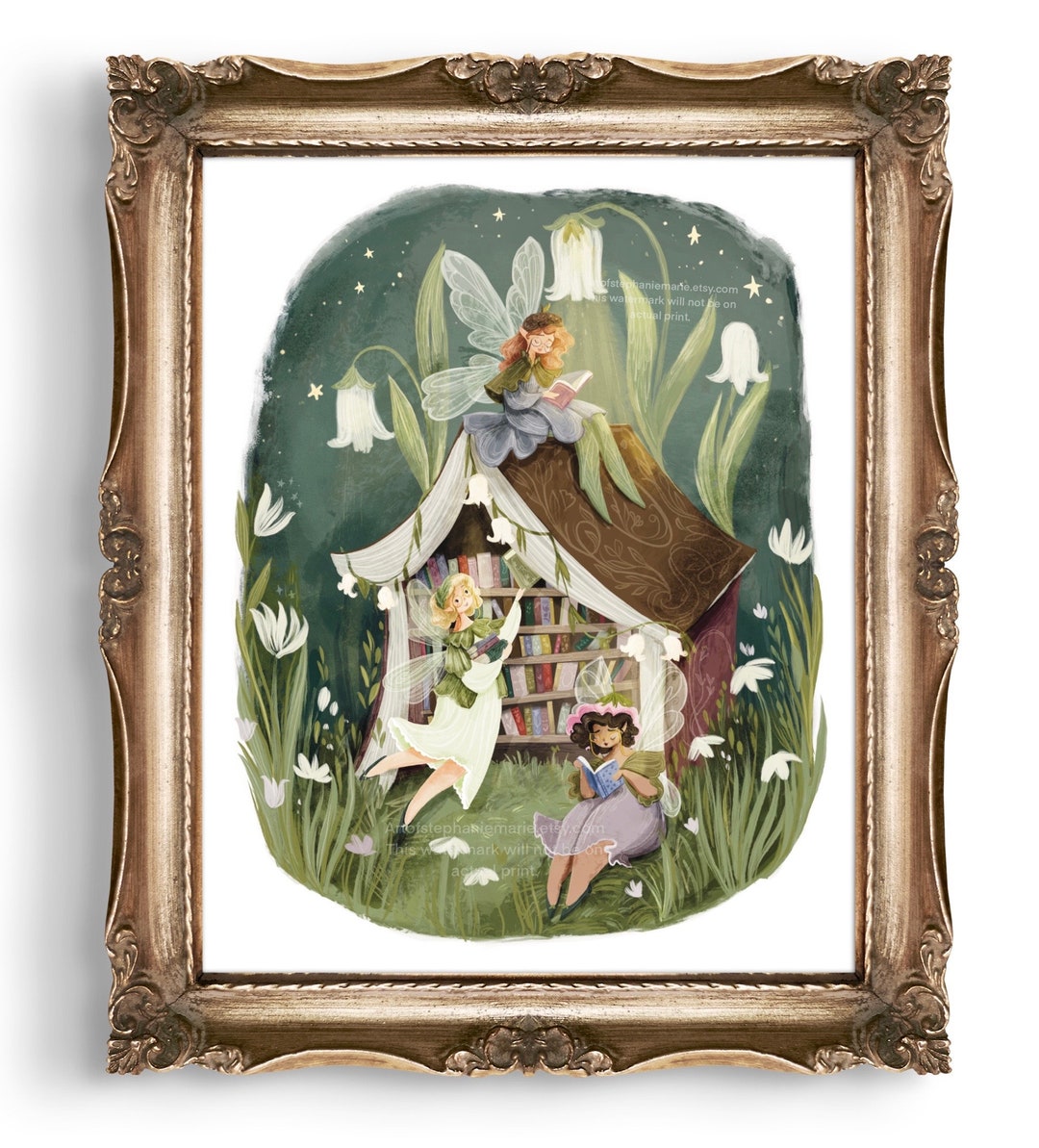 Fairy Library Illustration Art Print - Etsy