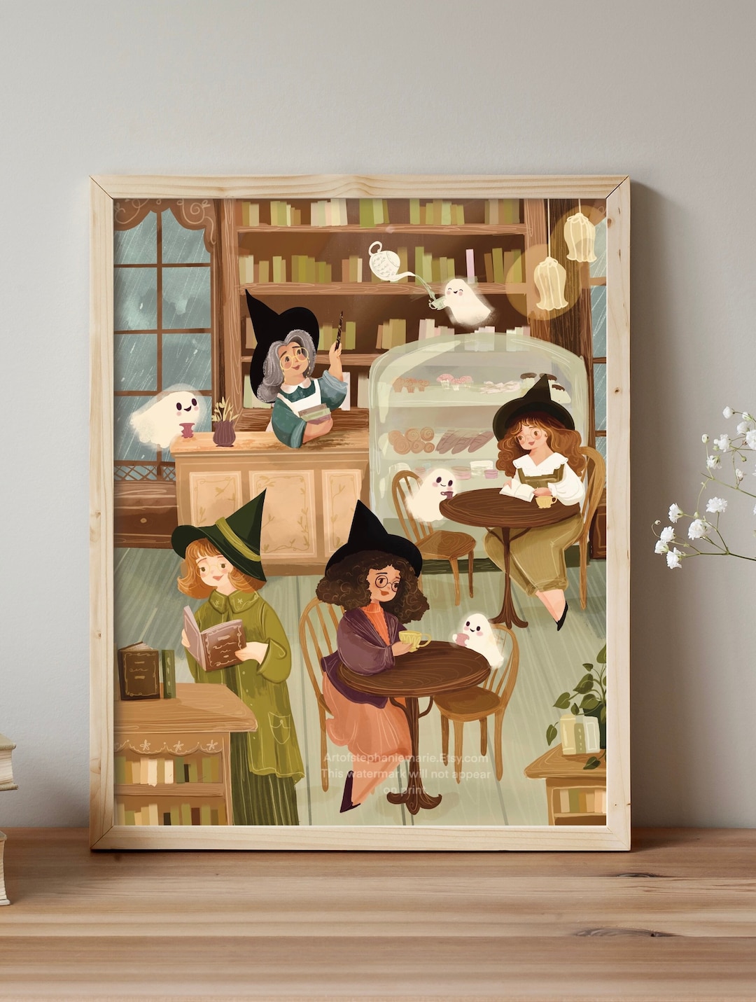 Ghost Cafe Illustration Art Print - Etsy