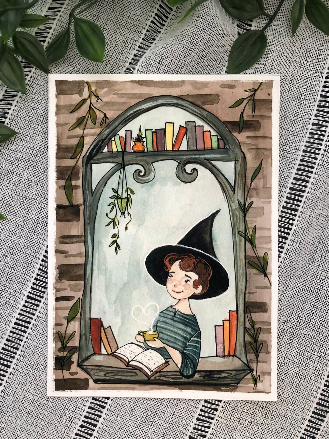 Window Witch Print/ Reading Witch - Etsy