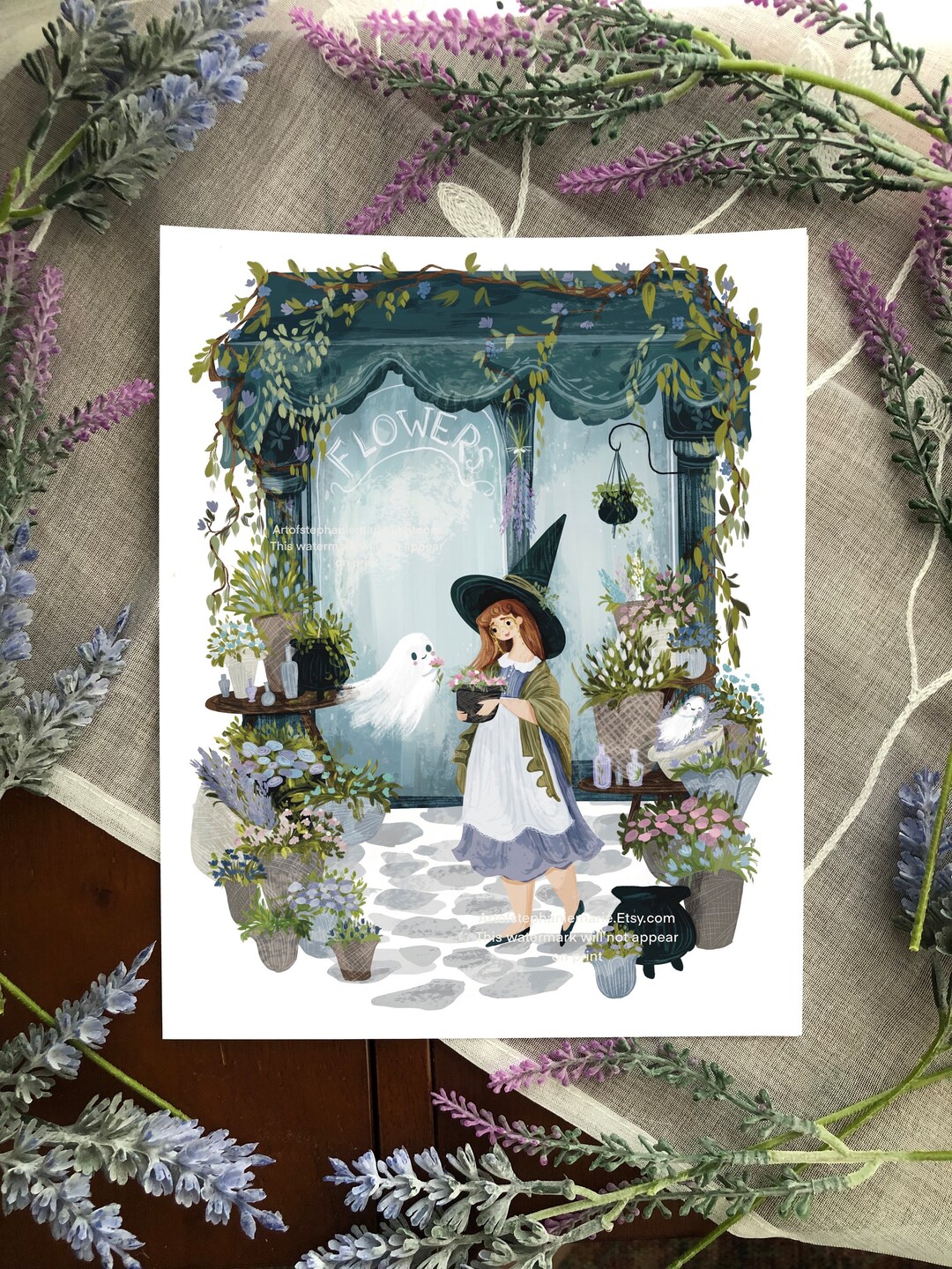 Flowershop Ghosts Illustration Art Print - Etsy