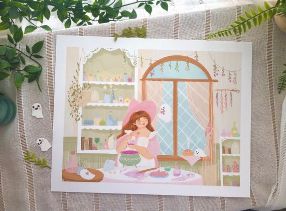 Kitchen Witch Illustration Art Print - Etsy