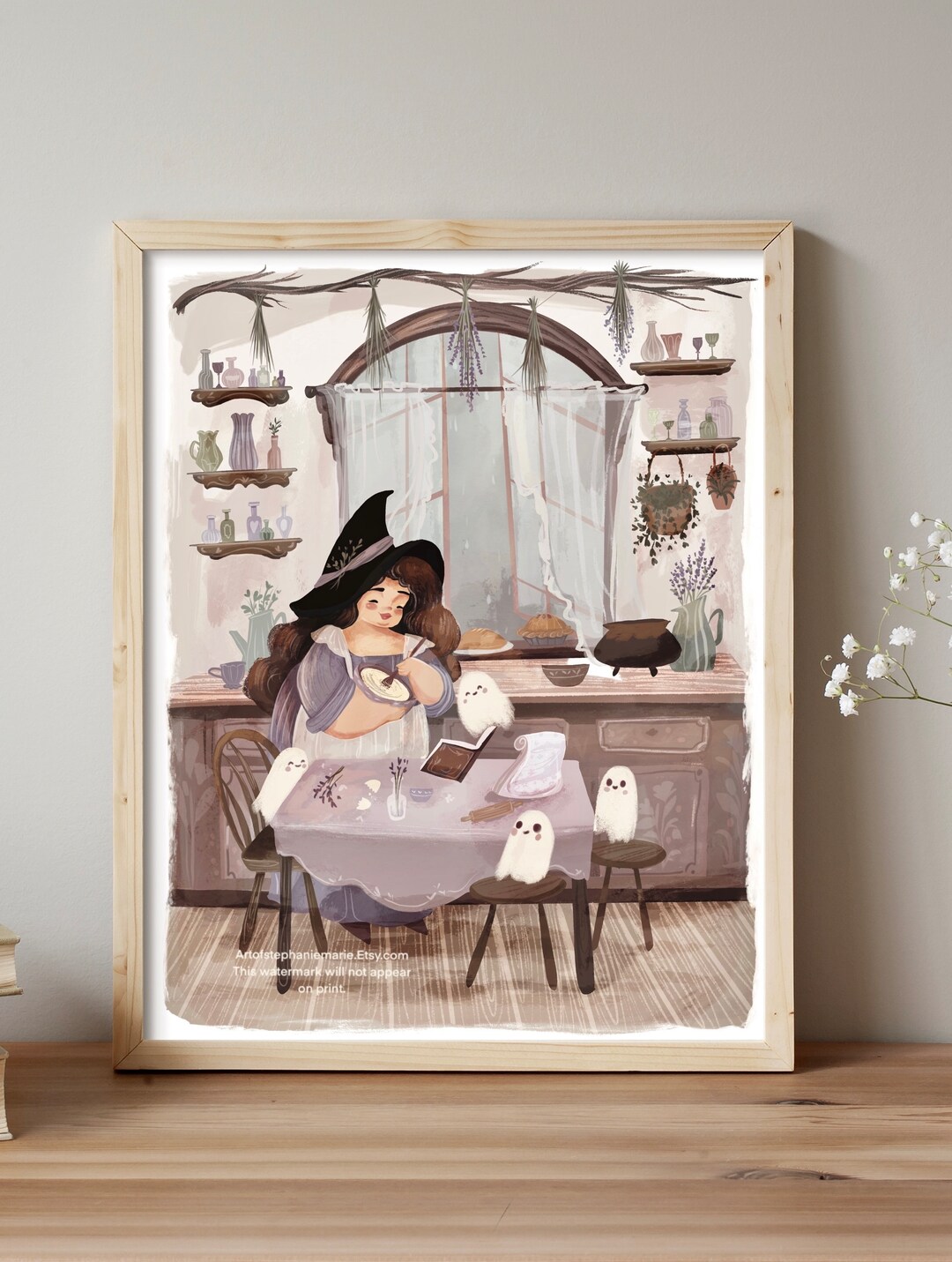 Baking Witch Illustration Art Print - Etsy