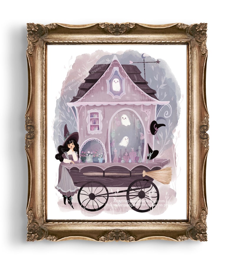 Witch’s Wagon Illustration Art Print - Etsy