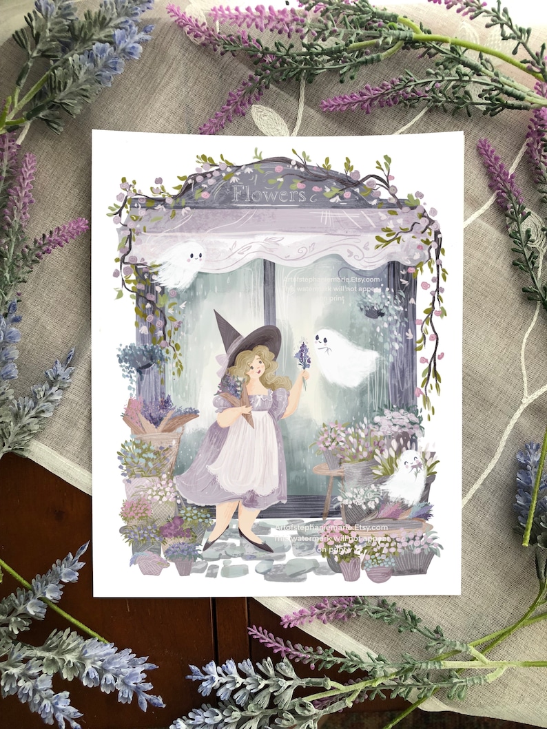 Flowershop Ghosts Illustration Art Print - Etsy