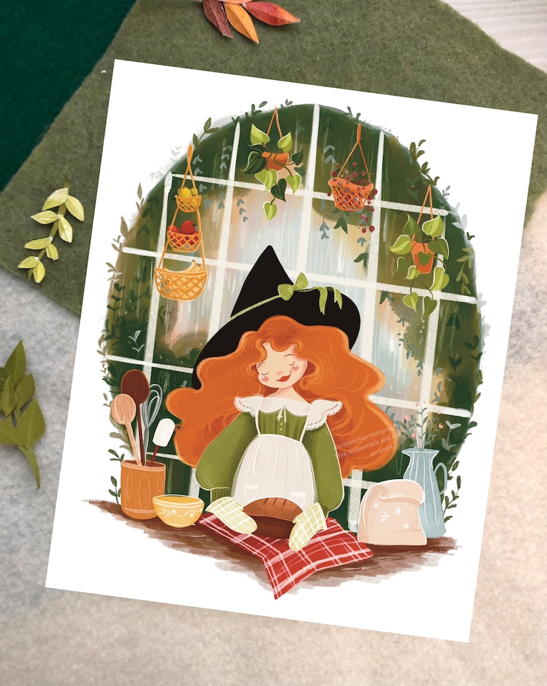 Kitchen Witch Illustration Print 8x10 - Etsy