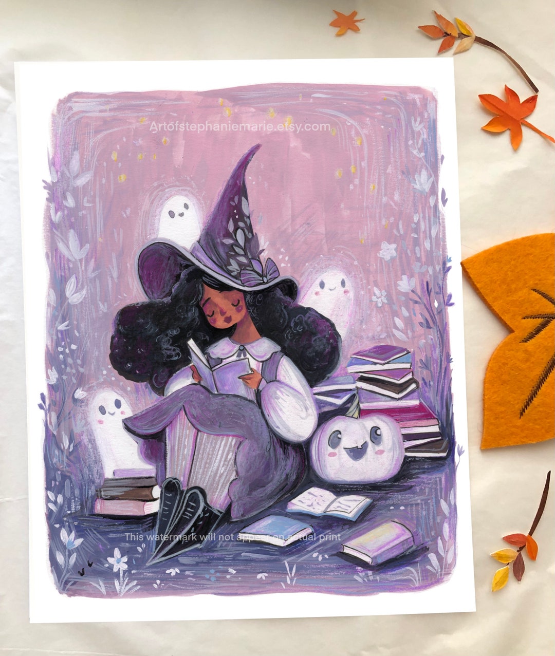 PRINT Reading Witch Illustration Art Print 8x10 - Etsy