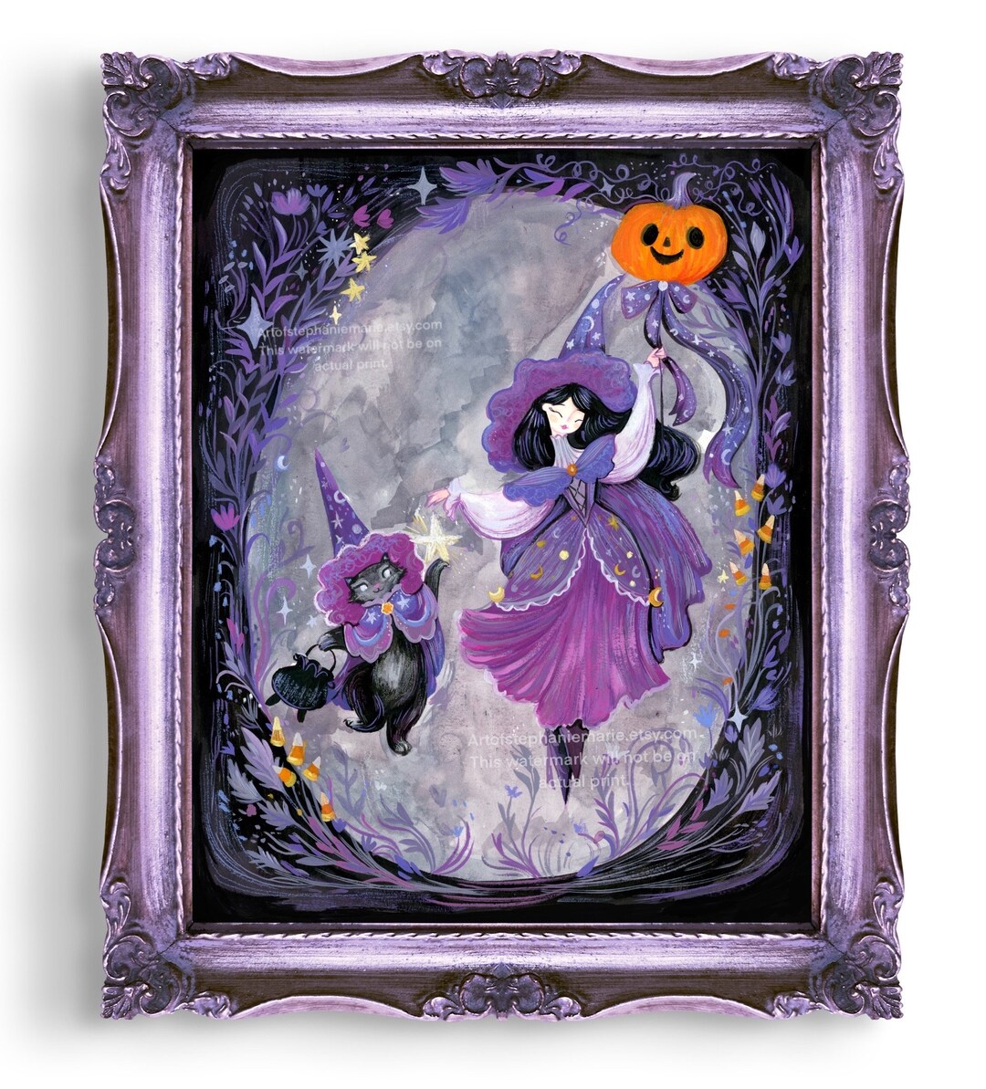 PRINT Witches Familiar Illustration Art Print - Etsy