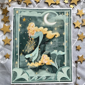 Starlight Mermaids Illustration Art Print - Etsy