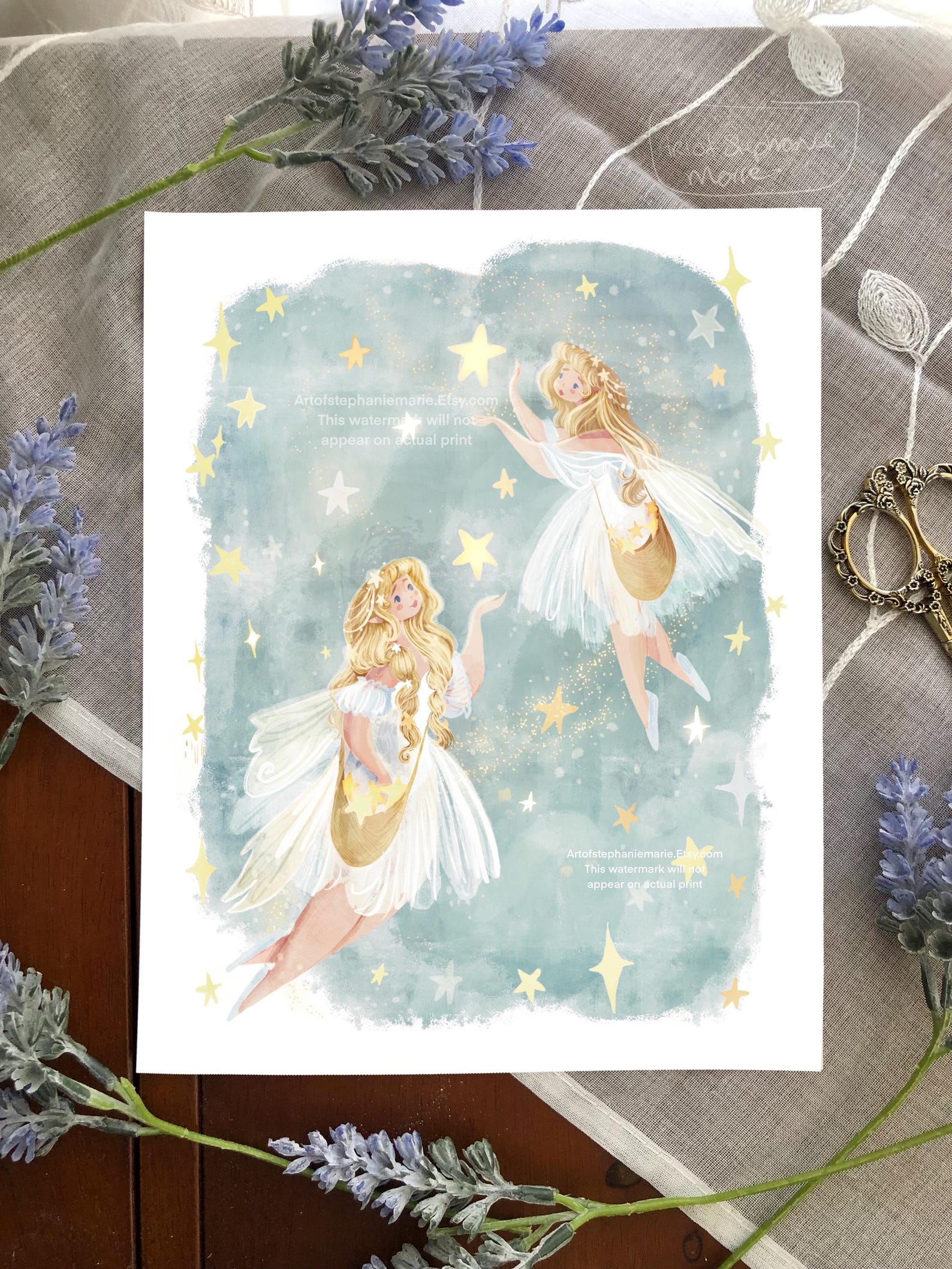 Star Fairies Illustration Art Print - Etsy