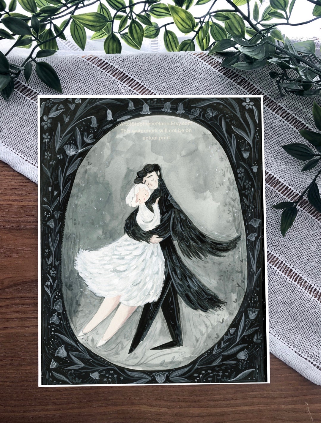 The Raven and the Dove Illustration Art Print - Etsy