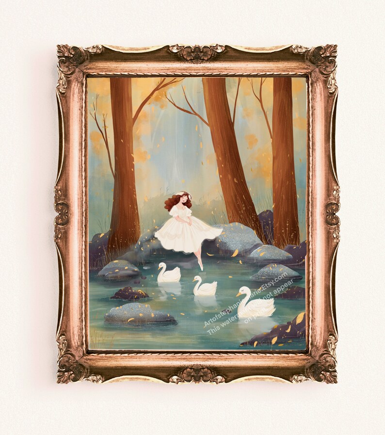 The Swan Princess Illustration Art Print - Etsy