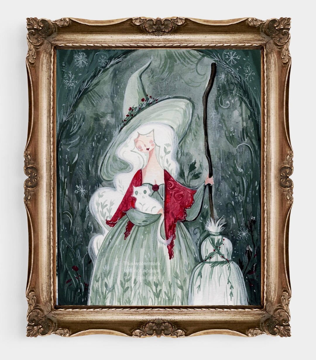 PRINT Winter Witch Illustration Art Print - Etsy