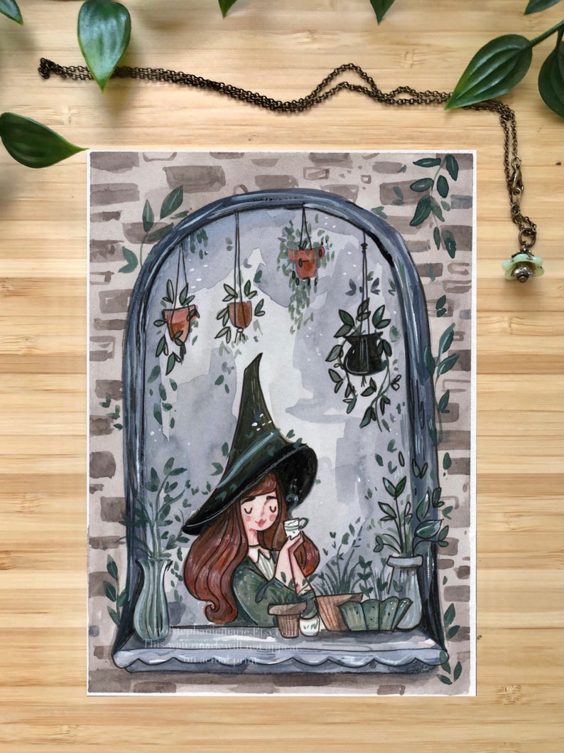 Window Witch Print/ Plant Witch - Etsy