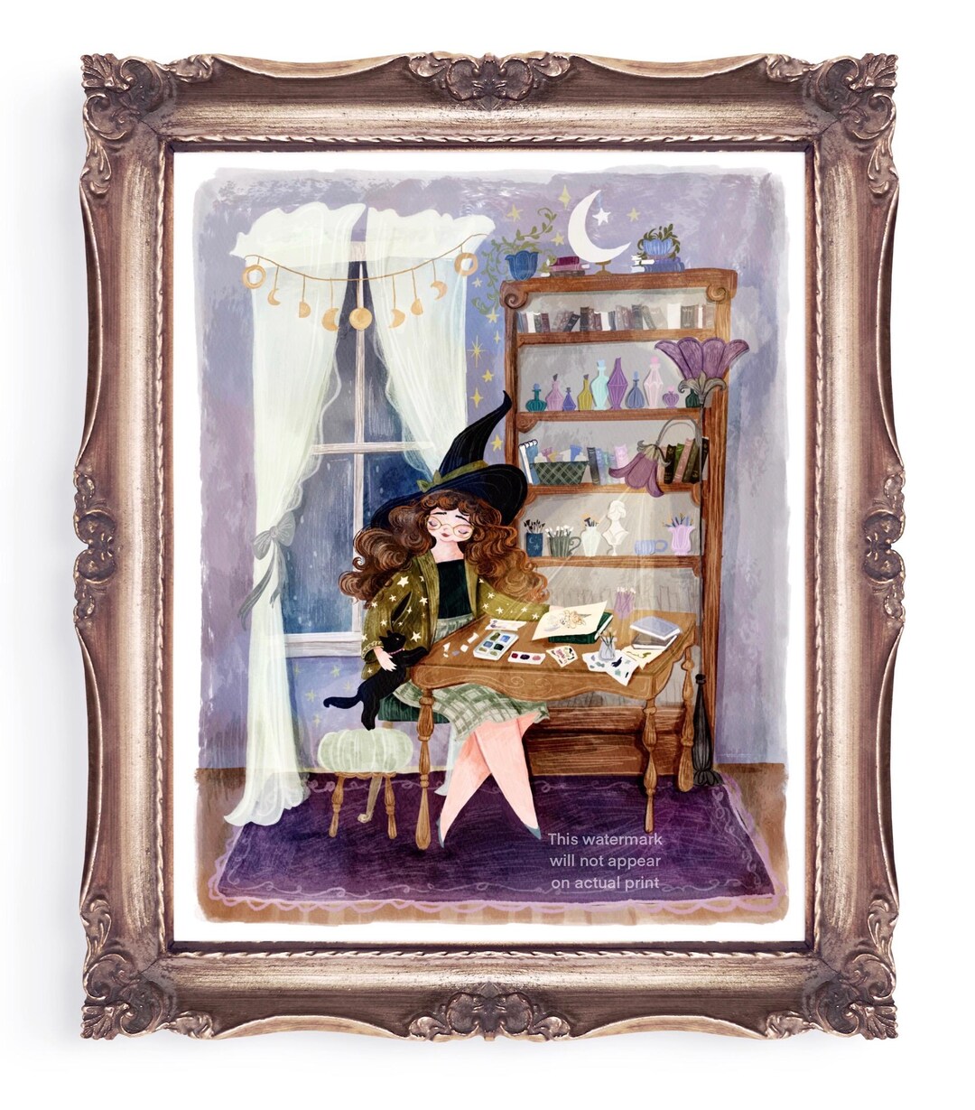 The Artist Witch Illustration Art Print - Etsy