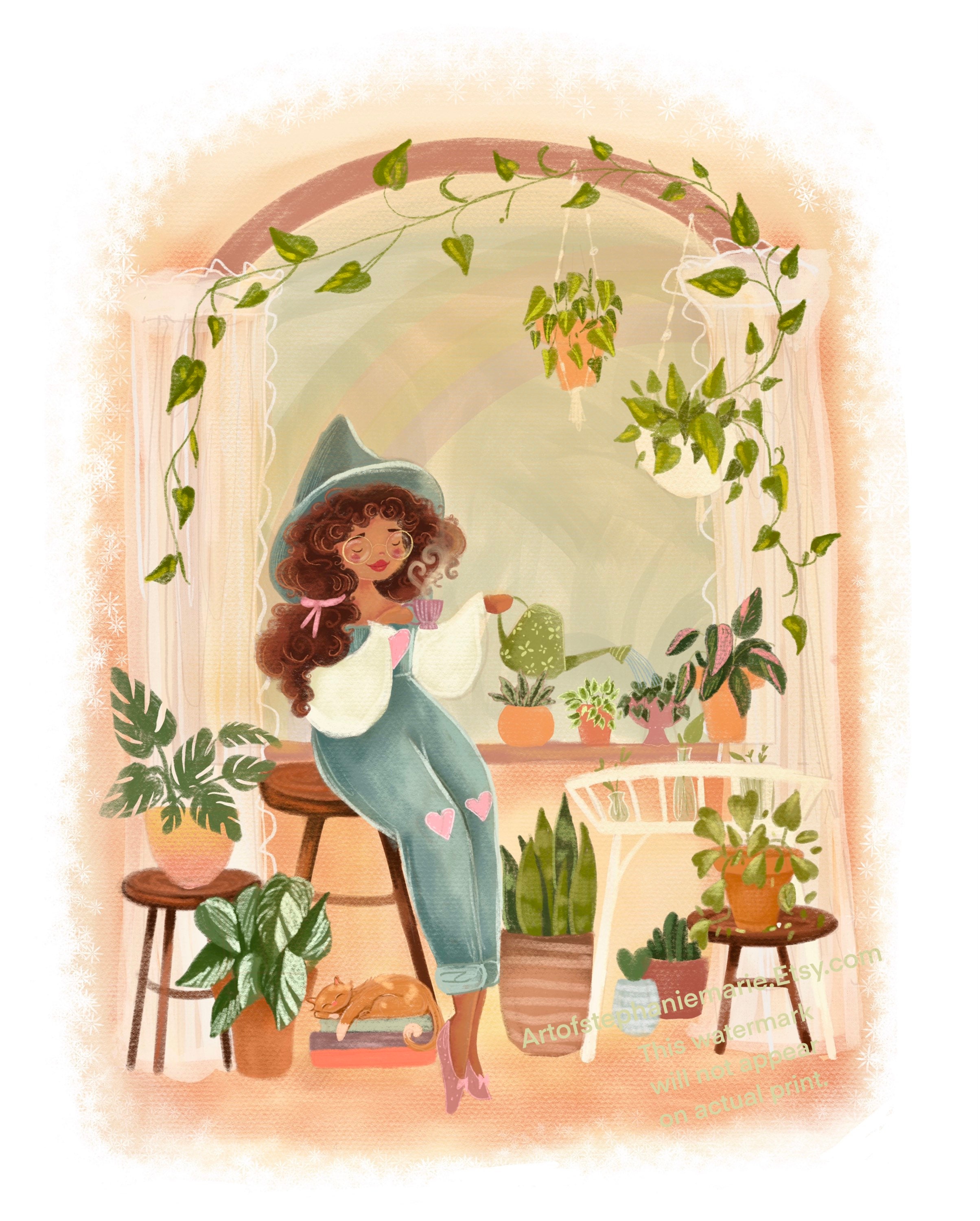 Plant Witch Illustration Print | Etsy