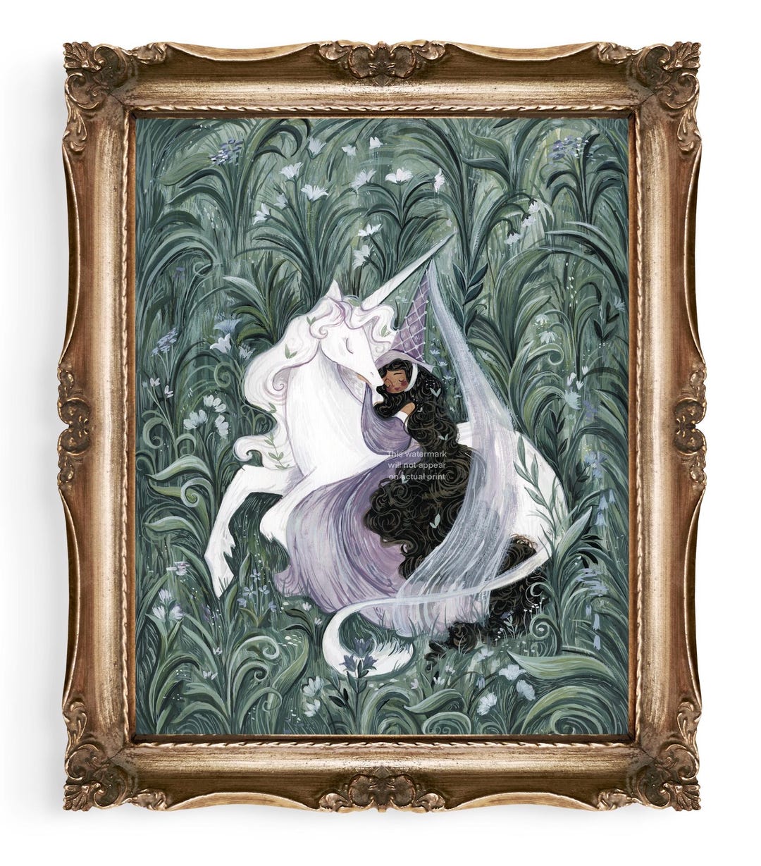 The Unicorn Princess Illustration Art Print - Etsy