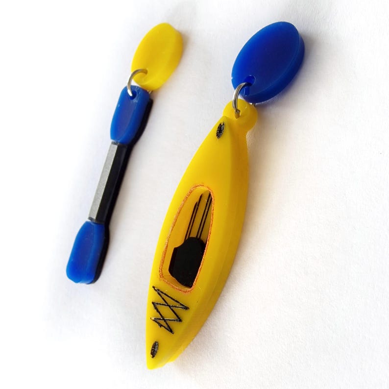Laser-cut Plexiglass and Acrylic Kayak Earrings - Etsy