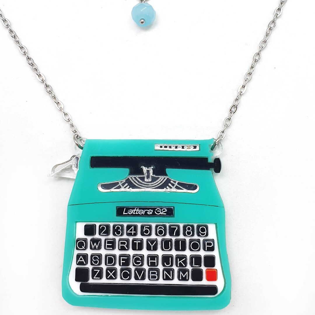 Laser Cut Acrylic and Plexiglass TYPEWRITER Necklace - Etsy