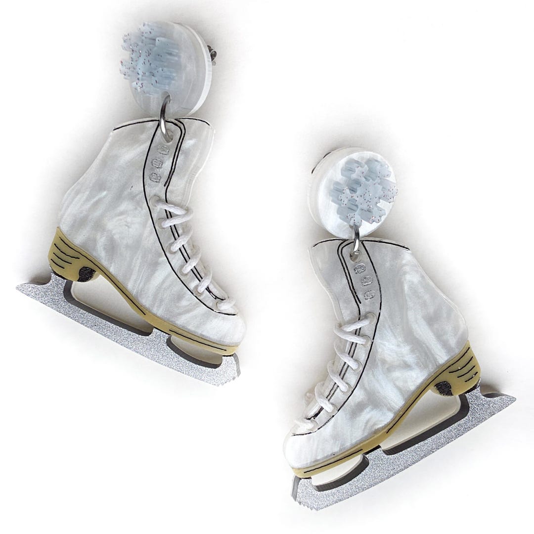 Laser-cut Acrylic Plexiglass Ice Skate Earrings - Etsy